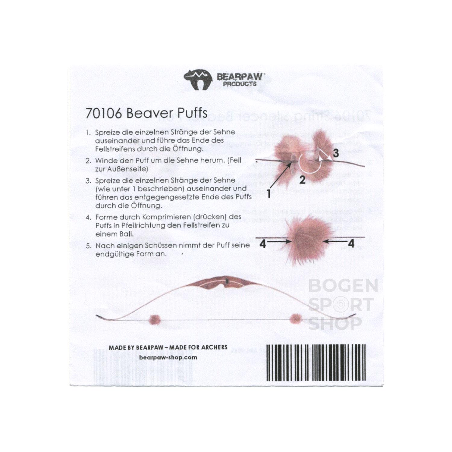 Bogensportshop.eu - Buy Bearpaw String Silencer Beaver Puffs online