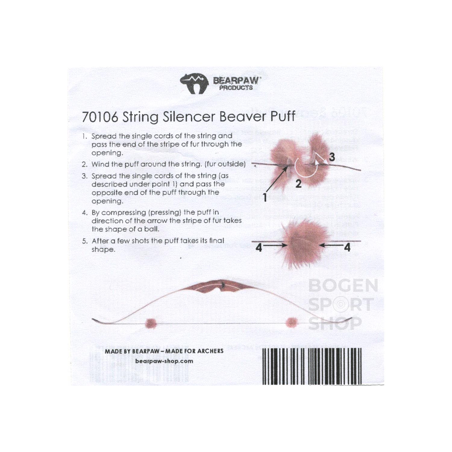 Bogensportshop.eu - Buy Bearpaw String Silencer Beaver Puffs online
