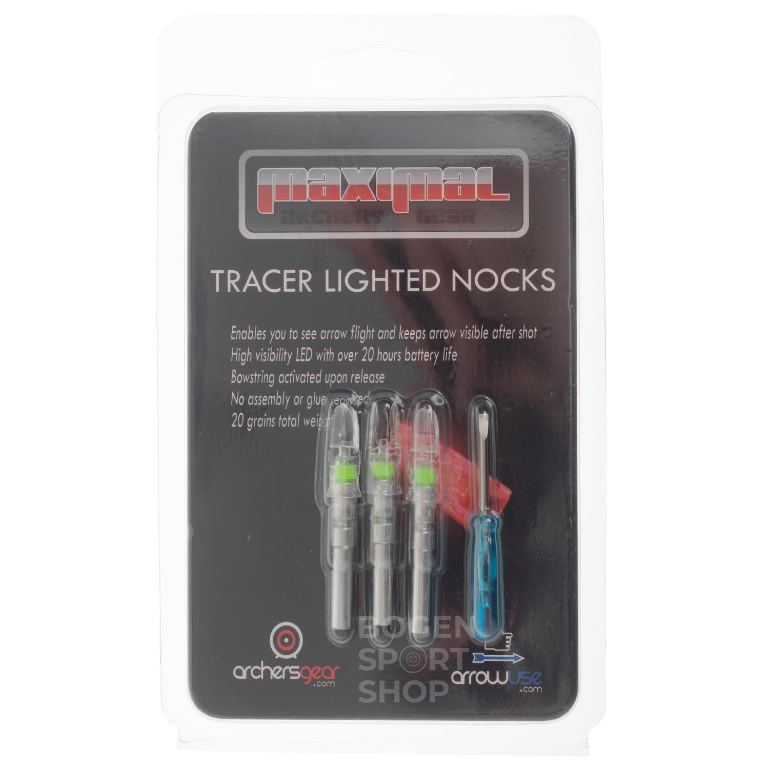 Bogensportshop.eu - Buy Maximal Lighted Nocks 5.2 mm / .204 (3 Pcs.) online